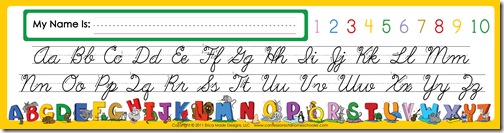 Cursive Alphabet Strips For Desks Free Printable