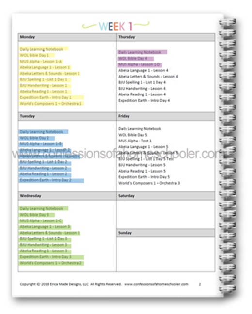 1st Grade Homeschool Lesson Plans Confessions Of A Homeschooler