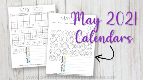May 2021 Printable Calendars - Confessions of a Homeschooler