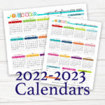 2022-2023 Year-at-a-Glance Printable Calendar - Confessions of a ...